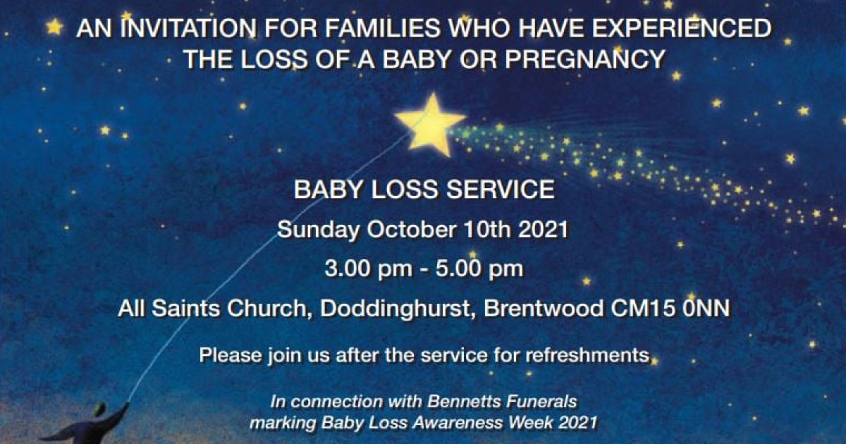 Baby Loss Awareness Week 2021, attend our special service.